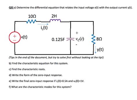 Solved Q3 A Determine The Differential Equation That