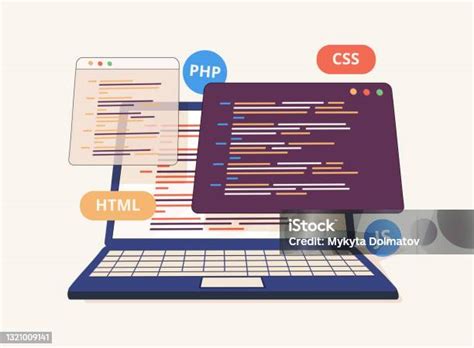 Web Sitesi Programlama Ve Kodlama Web Geliştirme Ve Kodlama 3d Vektör İllüstrasyonları Arka Uç