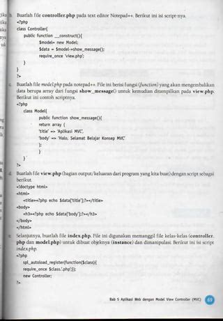 Materi PWPB Kelas XII RPL Aplikasi Web Dengan Model Model View Controler MVC PDF