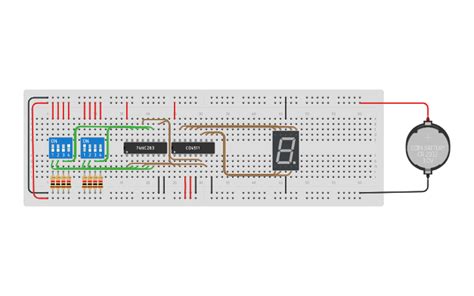 circuit design activity 6and7 4 bit adder with 7 segment tinkercad