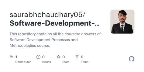 Github Saurabhchaudhary05software Development Processes And Methodologies Coursera Answers