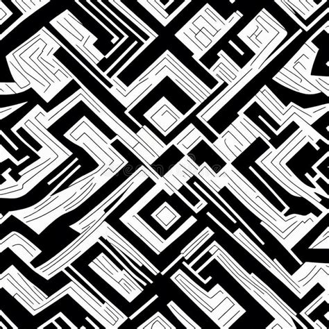 Craft A Geometric Pattern With Intricate Black Lines Forming An