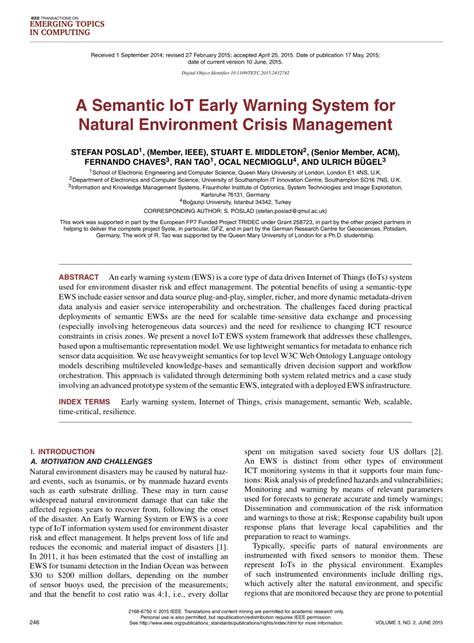 Pdf A Semantic Iot Early Warning System For Natural Environment Crisis Management