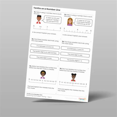 Year 4 Tenths On A Number Line Reasoning And Problem Solving 2 Resource Classroom Secrets