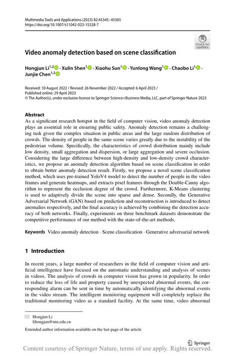 Video Anomaly Detection Based On Scene Classification Request Pdf