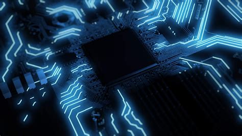 Circuit Of Cpu On Computer With Artificial Intelligence And Glowing
