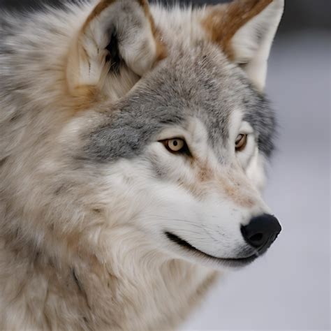 Um Lobo Com Um Nariz Castanho E Um Nariz Preto E Uma Mancha Branca No