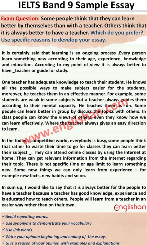 IELTS Sample Essay Topics Band Writing Task