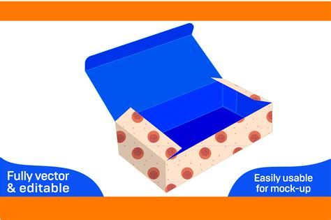 Folding Corrugated Carton Box Dieline Template And 3d Box Design3d Box