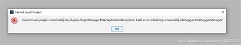 idea 报错：cannot load project tellij ide plugins pluginmanager