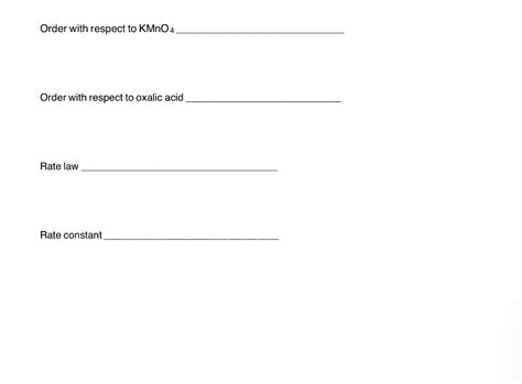 Solved Experiment Chemical Kinetics From A Kinetics Chegg