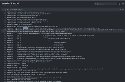 4x Integration Test Fail Defaults · Issue 5883 · Web3web3js · Github