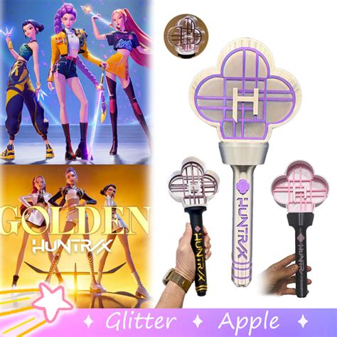 Kpop Demon Hunters Huntrix Lightstick Black Golden Purple White Pink 3d
