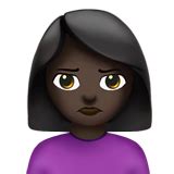 Woman Pouting Dark Skin Tone Emoji 🙎🏿‍♀️