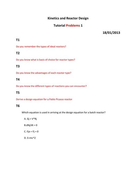 Pdf Tutorial 1 Kinetic Reactor Design Dokumen Tips