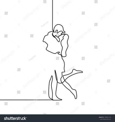 서로 키스하는 연인의 연속적인 선 드로잉은 스톡 벡터로열티 프리 1280831125 Shutterstock