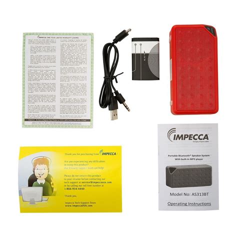 Portable Bluetooth Speaker With Aux Input Red