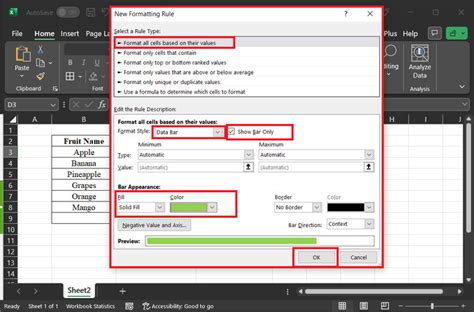 How To Insert In Cell Bar Chart In Excel