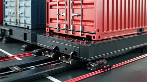 Automated Guided Vehicle Moving Red Shipping Container Stock Video Video Of Modern Technology