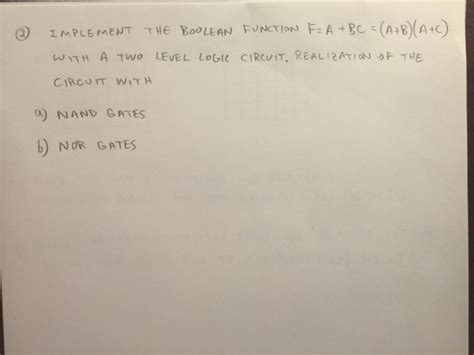 Solved Implement The Boolean Function F A Be A Ba