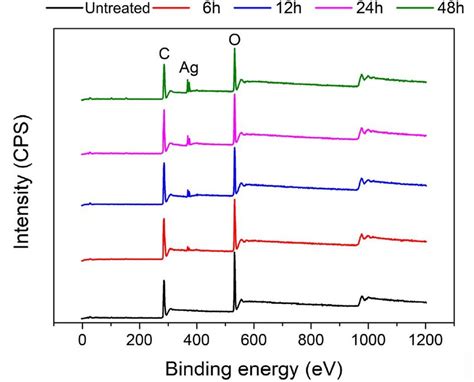X Ray Photoelectron Spectra With Detected Elements Of C O And Ag For