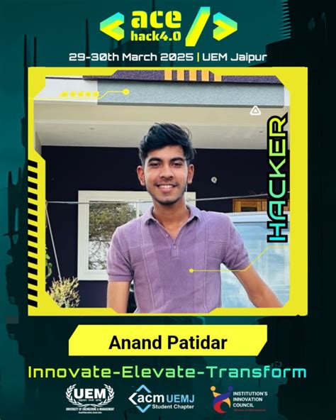 Acehack Hackathon Innovation Coding Techcommunity 24hourhackathon Anand Patidar