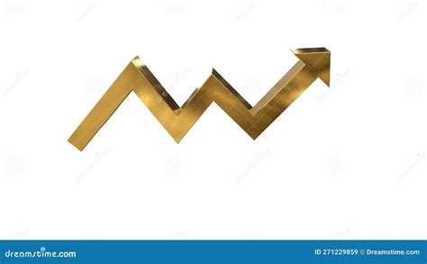 A Gold Up Arrow Moving Up Stock Illustration Illustration Of Shape