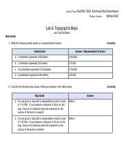 Questions And Student Answer Sheet Lab Topographic Maps W Pdf Student Name EarthSc