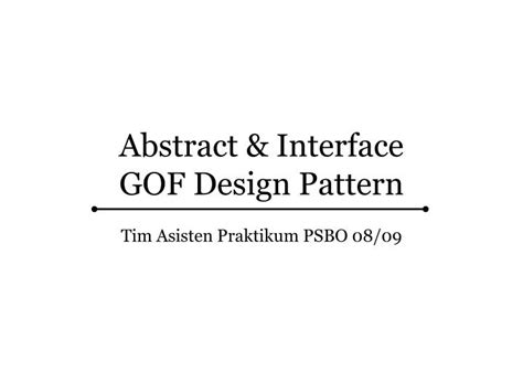 ppt abstract and interface gof design pattern powerpoint presentation