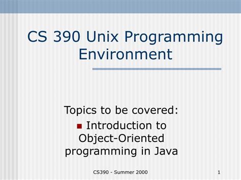 Ppt Cs 390 Unix Programming Environment Powerpoint Presentation Free