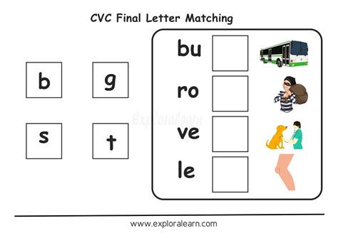 CVC Words Worksheets And Printable Activities Exploralearn