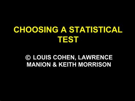 Statistical Tests Pptx