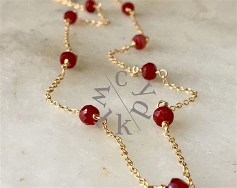 Dainty Ruby Choker Necklace Ruby Gold Choker Necklace Etsy