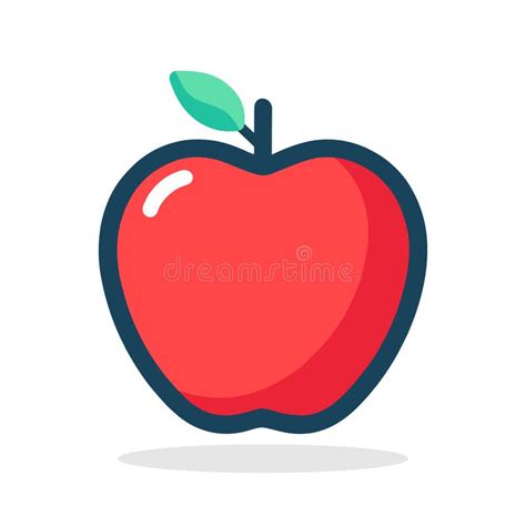 Apple Icon Red Symbol Of Apple In Flat Style Stock Vector
