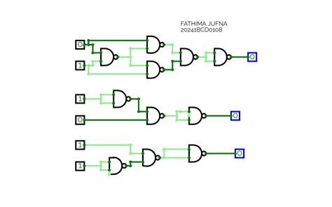CircuitVerse 1 BIT COMPARATOR USING NAND GATE