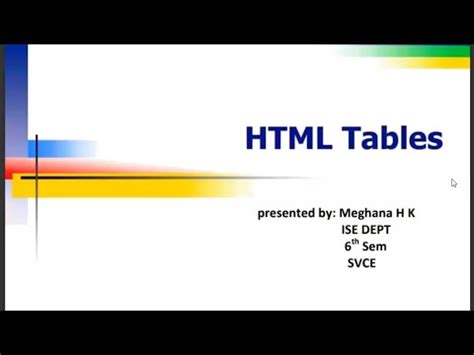 HTML TABLES Web Development YouTube