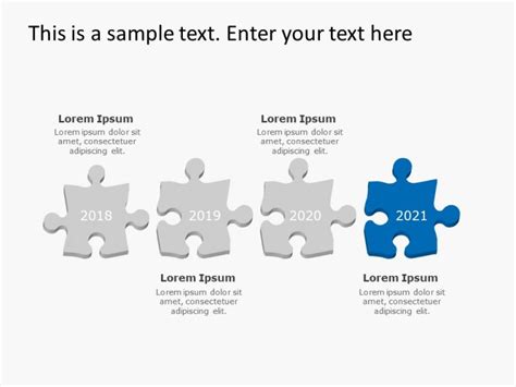 Dark Themed Puzzle Piece Infographic For Business Strategy Slide Template