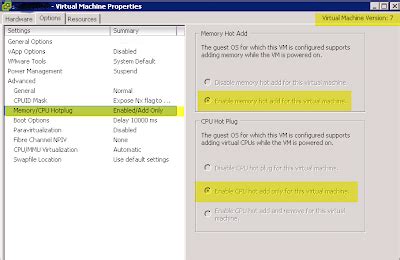 Bits And Pieces How To Enable Hot Add CPU And Memory In VSphere