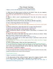 The Great Gatsby- Analysis Assignment Chapters 1-3.docx - The Great Gatsby Chapters 1-3 Analysis ...