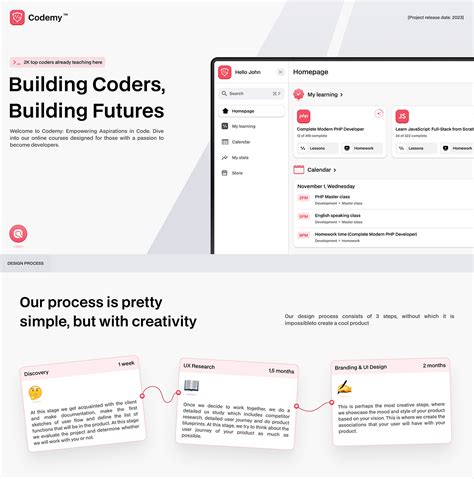 Codemy LMS Design UX UI Design Behance