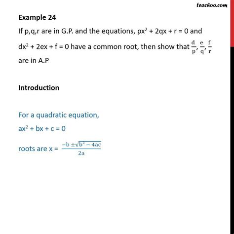 Question 10 If P Q R Are In Gp And Equations Px2 2qx R 0