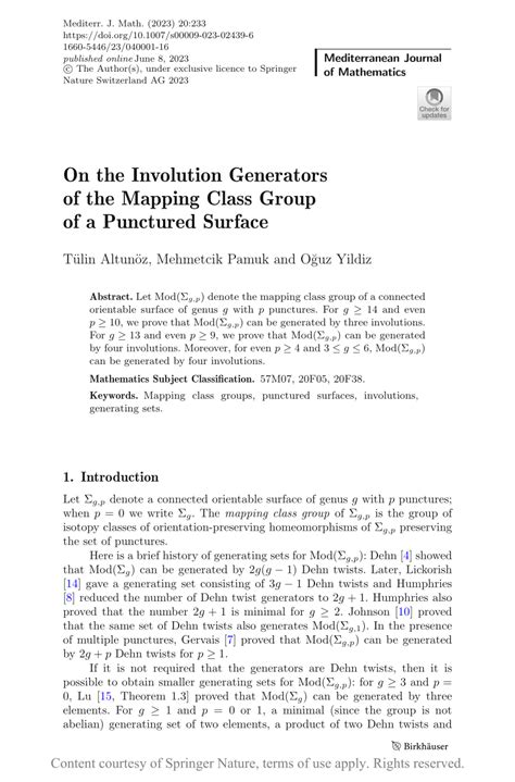 on the involution generators of the mapping class group of a punctured