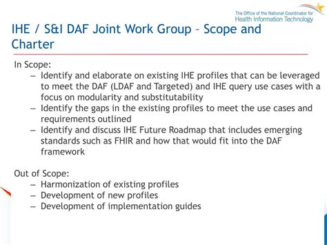 PPT Data Access Framework DAF IHE S I Framework Joint Work Group Kickoff Meeting PowerPoint