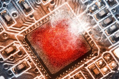 Premium Photo The Processor Chip Overheats And Burns In The Socket On