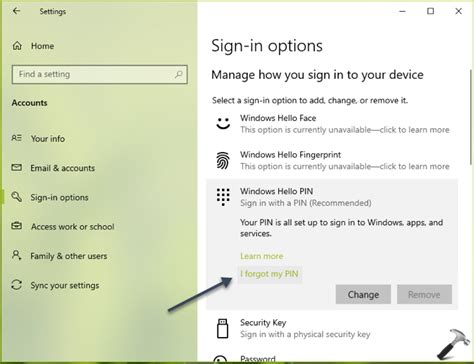 FIX Can T Remove Windows Hello PIN In Windows 10