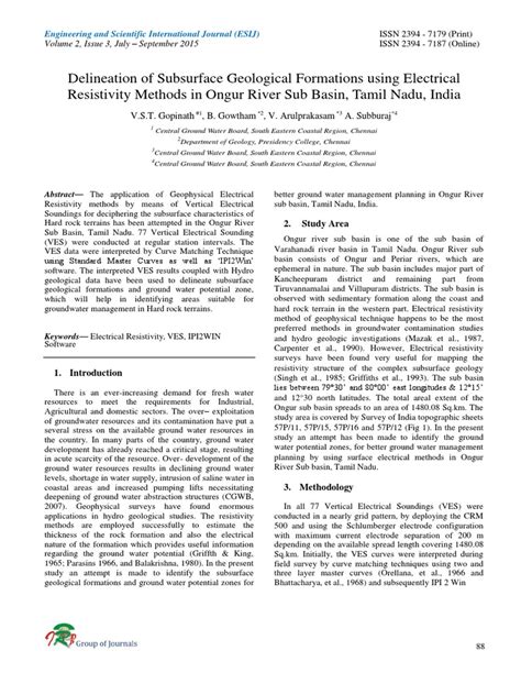 Delineation Of Subsurface Geological Formations Using Electrical Resistivity Methods In Ongur