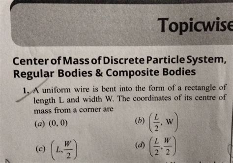 topicwise center of mass of discrete particle system regular bodies and c