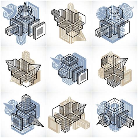 Premium Vector Abstract Vectors 3d Simple Geometric Shapes Set