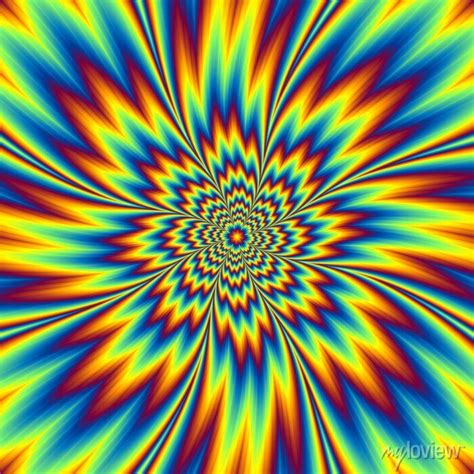 Pulsing Fiery Flower Optical Illusion Of Movement • Wall Stickers