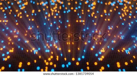 abstract blue orange digital binary code stock illustration 1381739054